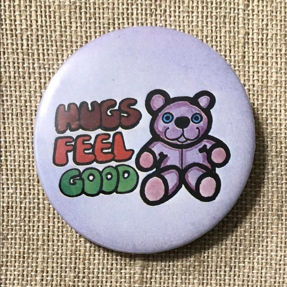 Unbranded | Jewelry | Hugs Feel Good Vintage Teddy Bear Pinback Button ...